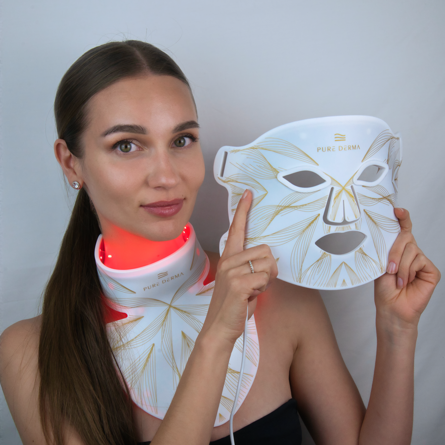 LED Light Therapy Face, Neck & Décolletage Mask – Pure Derma London
